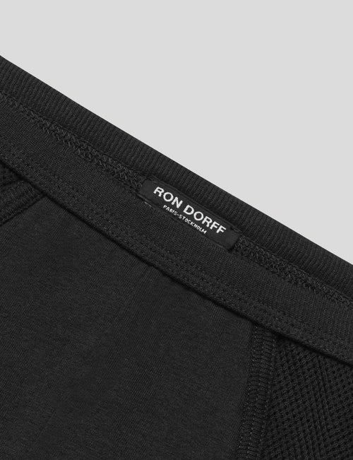 Cotton Mesh Y-Front Briefs: Black | Ron Dorff