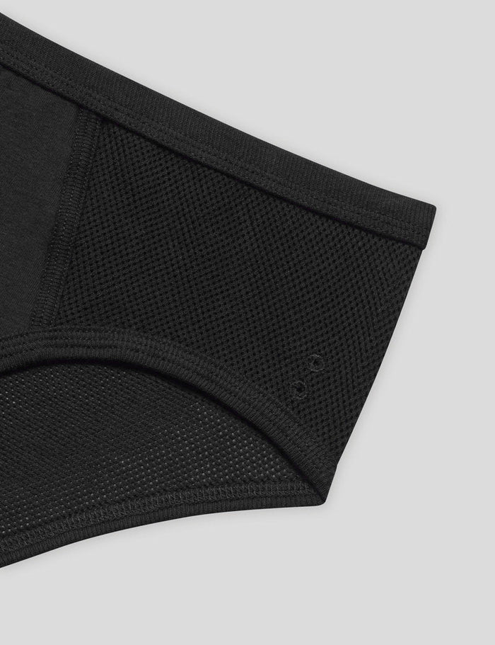 Cotton Mesh Y-Front Briefs: Black | Ron Dorff
